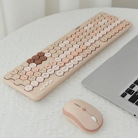 Mofii Diamond Shaped Wireless Keyboard And Mouse Set, Female Home ...