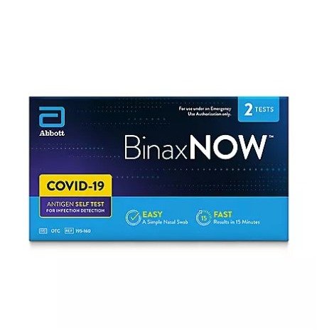 BinaxNOW COVID‐19 Antigen Self Test (2 ct.) $14