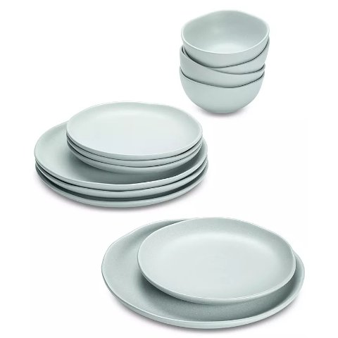 Blue 12-Pc. Dinnerware Set, Created for Macy's 餐具12件套 $55.73 超值好货 | 北美省钱快报