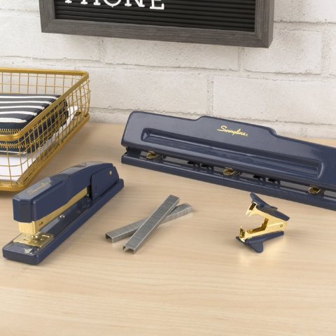 Swingline 444 Stapler Punch Kit, Navy and Gold $7.02