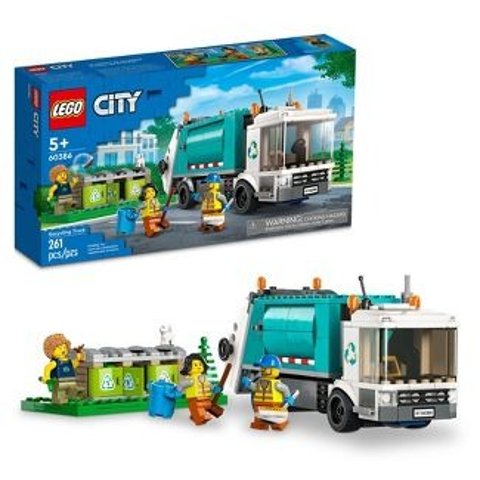City Recycling Truck Bin Lorry Toy, Vehicle Set 60386 City系列 环保车套装 ...