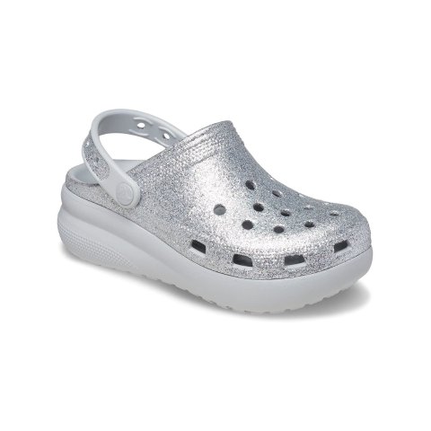 Zulily Crocs Silvertone Shimmer Glitter Cutie Crush Clog - Girls 49.99