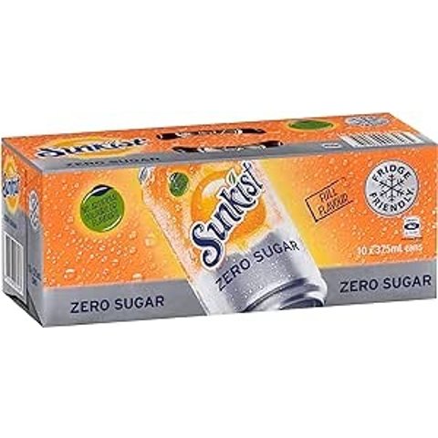 Zero Sugar Soft Drink Can 375 ml (Pack of 10) 零糖橘子汽水 375 ml (Pack of 10 ...