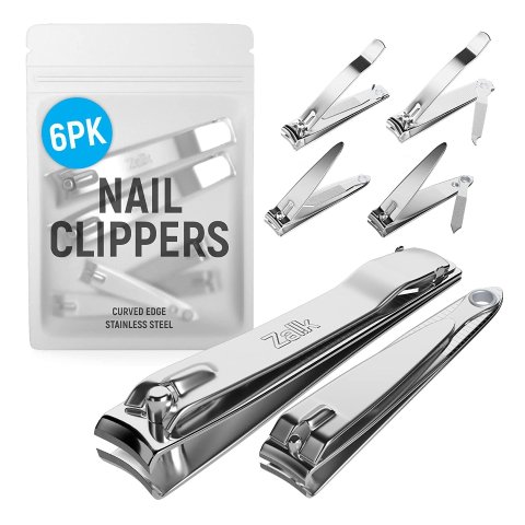 ZALIK Nail Clippers Set Stainless Steel Fingernail and Toenail Clipper ...