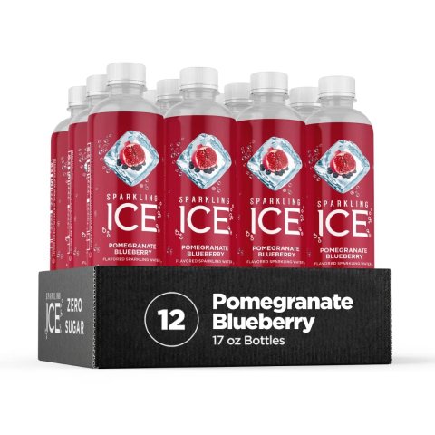 Sparkling Ice, Pomegranate Blueberry Sparkling Water, 17 fl oz, 12pks