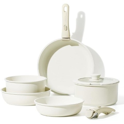 Pan Set with Removable Handles, 8-Piece Pan Set 22/26/30 cm, Saucepan ...