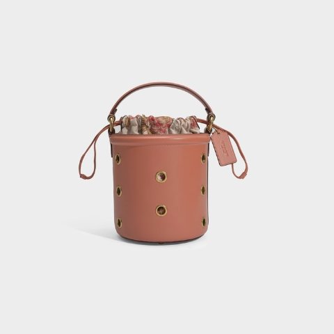 Grommets Drawstring Bucket Bag in Pink Calfskin Drawstring水桶包 395.00 超值 ...