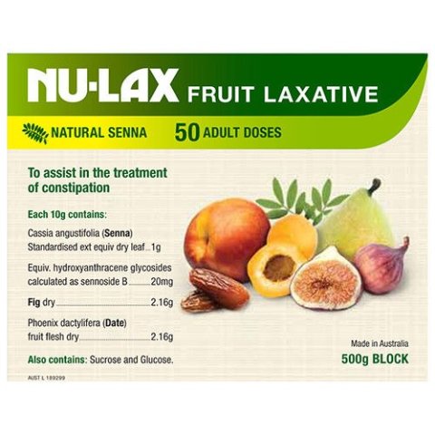 NEW Nu-Lax Laxative Block Fruit Laxative Dried Fruits Herb Senna 50 ...