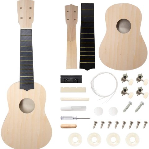 Kraftex DIY Ukulele Kit Soprano (22inch) Build Your Own Ukulele Kit