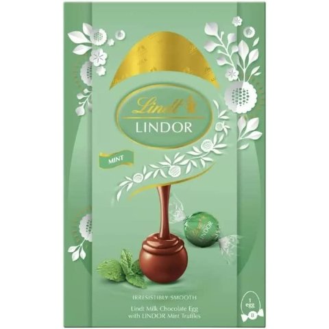Lindt Lindor Mint Milk Chocolate Easter Egg Large, 260g - Contains Mint ...