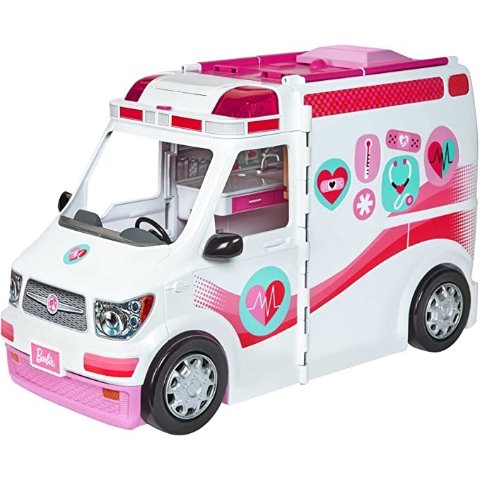 Care Clinic Vehicle Playset, Ambulance with Rolling Wheels Transforms ...