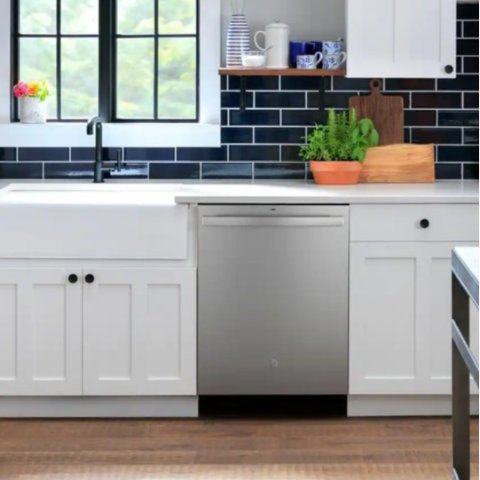 GE 24 in. Built-In Tall Tub Top Control Stainless Steel Dishwasher w ...