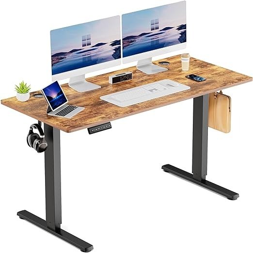55 Inch Electric Standing Office Desk Height Adjustable Sit Stand up PC ...