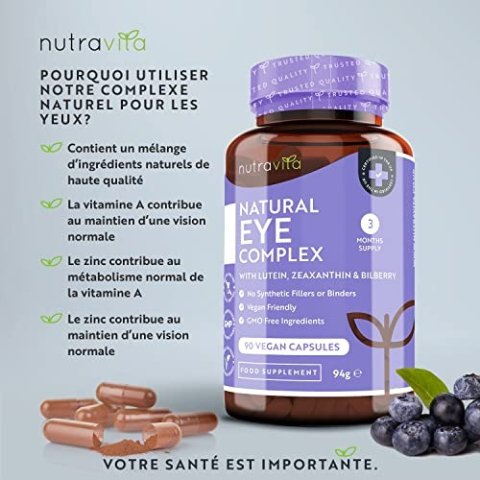 Complement sante pour les yeux − contient de la luteine, zeaxanthine ...
