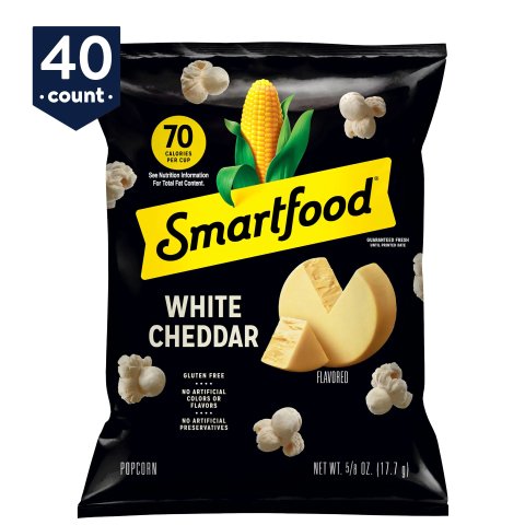 Walmart Smartfood White Cheddar Popcorn, 40 Ct (0.625 Oz. Bags) 21.46