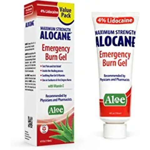 ALOCANE® Emergency Burn Gel, 4% Lidocaine Max Strength Fast Pain Itch ...