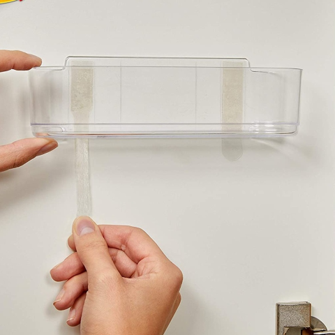 Command Large Caddy, Clear, with 4 Clear Indoor Strips, Organize Damage ...