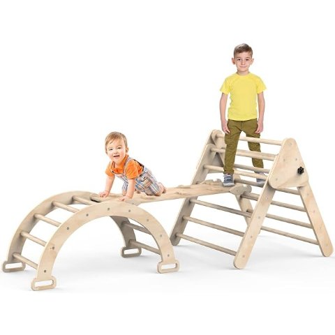 Foldable Climbing Triangle Ladder Toys with Ramp for Sliding or ...