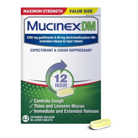 Mucinex DM 12Hr Maximum Strength Chest Congestion & Cough Medicine For ...