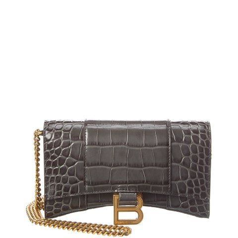 Hourglass Croc-Embossed Leather Wallet On Chain Hourglass 鳄鱼压纹单肩包 $849. ...