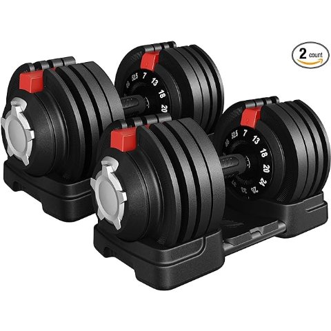 Adjustable Dumbbell Set 40LB/52.5LB/90LB Adjustable Dumbbells Fast ...
