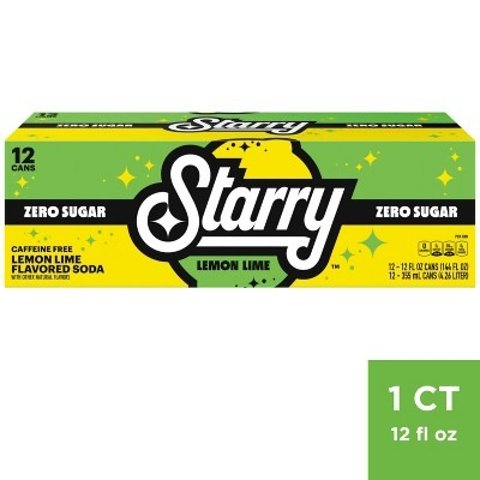 Starry Zero Lemon Lime Soda - 12pk/12 fl oz Cans Starry 柠檬气水 12oz 12罐 7 ...