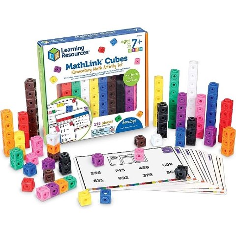 MathLink Cubes Elementary Math Activity Set - 115 Pieces, Ages 7+ Math ...