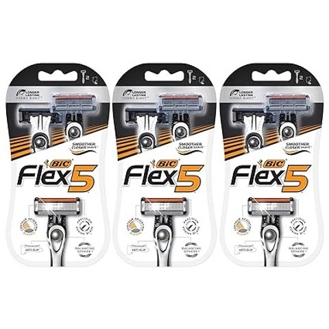 Flex 5 Titanium 5-Blade Disposable Razor for Men, For a Smooth and ...