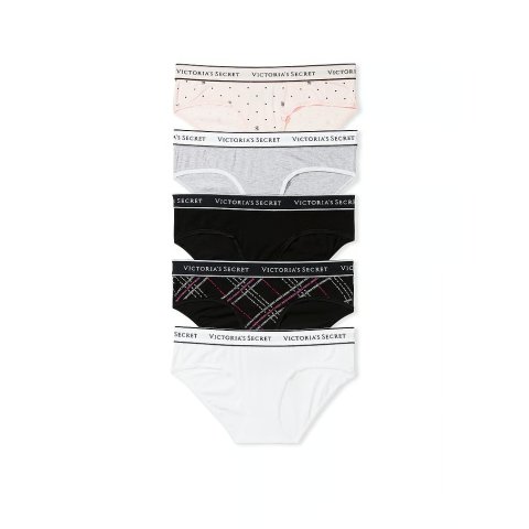 5-Pack Logo Cotton Hiphugger Panties 内裤5条装 $33.82 超值好货 | 加拿大省钱快报