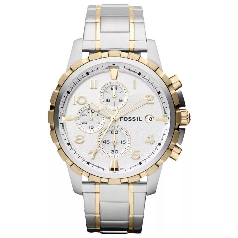 Men's Chronograph Dean Two-Tone Stainless Steel Bracelet Watch 45mm ...
