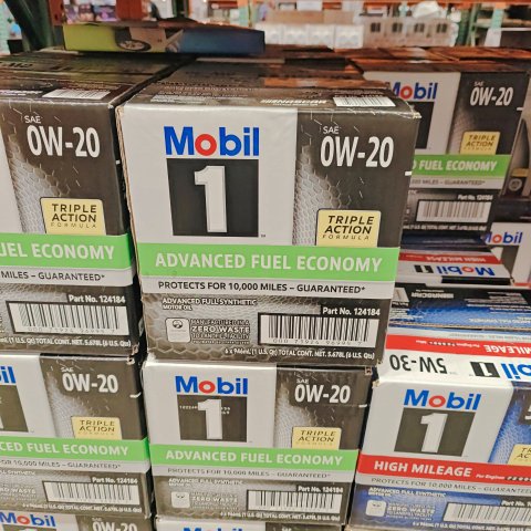 Costco Mobil 1 0W-20 Advanced Fuel Economy Full Synthetic Motor Oil, 1 ...
