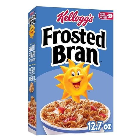 Frosted Bran Breakfast Cereal, Fiber Cereal, Family Breakfast, Original ...
