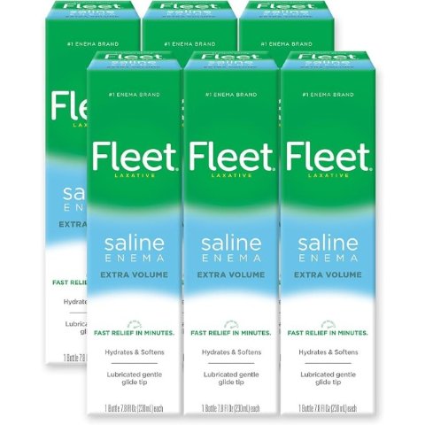 Fleet Laxative Saline Enema, 7.8 Fl Oz (Pack of 6) Fleet 成人缓解便秘泻药 7.8 ...