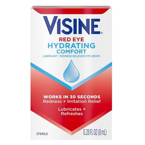 Visine Red Eye Hydrating Comfort Redness Relief Lubricating Eye Drops ...