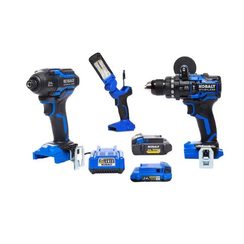Lowes KOBALT XTR 24-volt 3-Tool Brushless Power Tool Combo Kit with ...