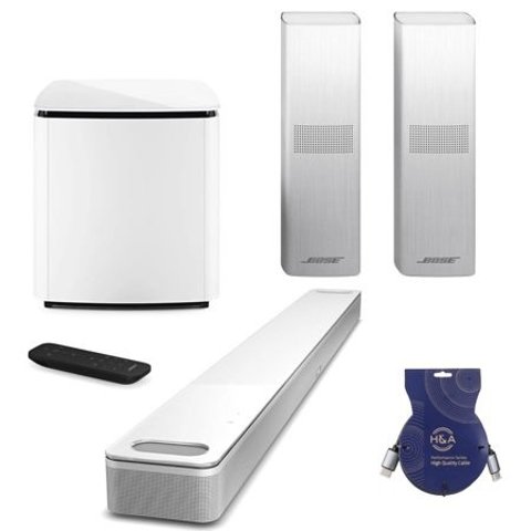 Adorama Bose Smart Ultra Dolby Atmos Soundbar, White, Bundle with Bass ...