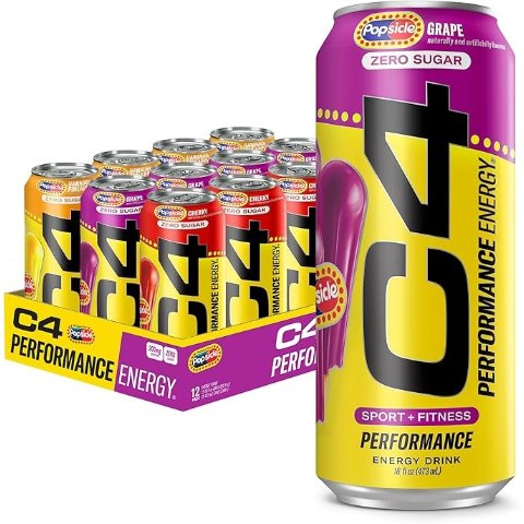 C4 Energy Drink x Popsicle Variety Pack, Carbonated Sugar Free Pre ...