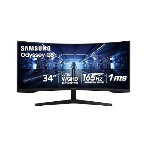 Samsung 34" Odyssey G5 Ultra-Wide Gaming Monitor with 1000R Curved ...