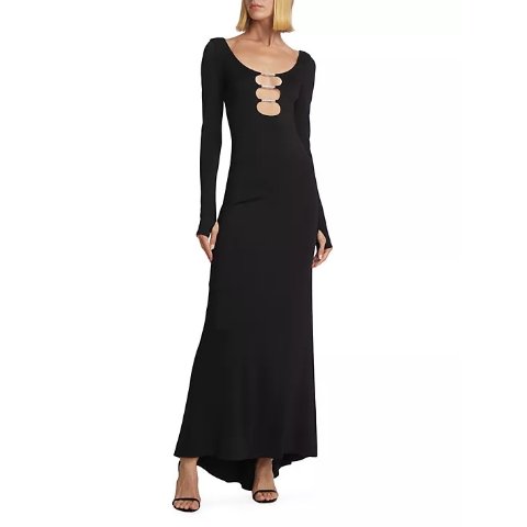 Kalena Jersey Cut-Out Maxi Dress 胸前镂空连衣裙 550.00 超值好货 | 北美省钱快报