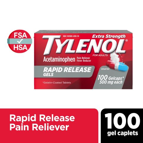 Walmart Tylenol Extra Strength Rapid Release Gels with Acetaminophen ...