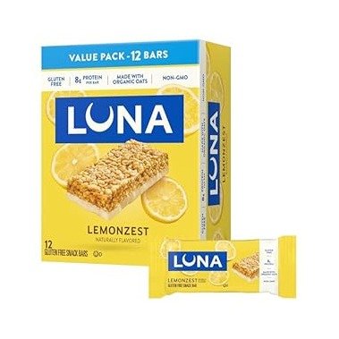 LUNA Bar - LemonZest Flavor - Gluten Free Snack Bars $8.44