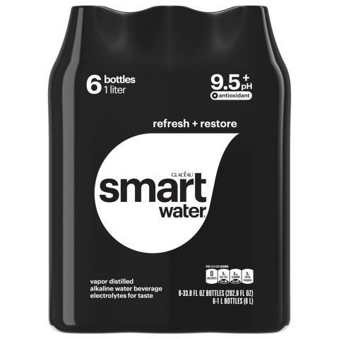 Smartwater Alkaline Water 1L 6-Pack $8.38