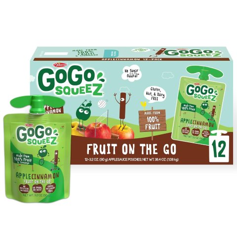 GoGo squeeZ Apple Cinnamon Fruit Puree 12 Pack $5.96