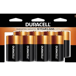 Duracell Coppertop D Alkaline Battery 8 Pack $16.13