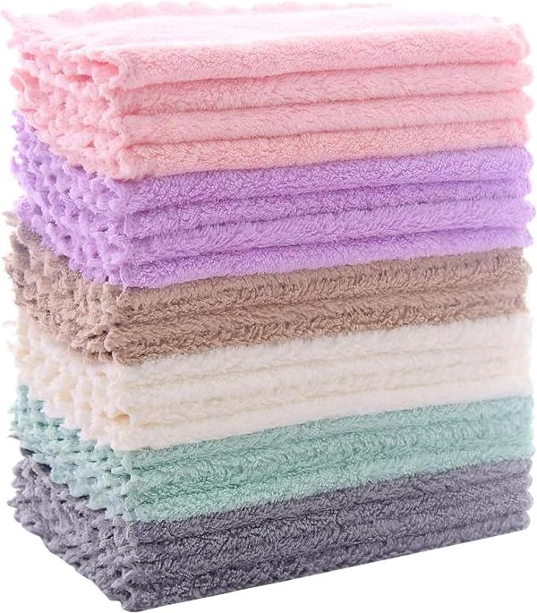 Sunny zzzZZ Kitchen Dishcloths 24 Pack 7x9 Inch Coral Fleece Sunny ...