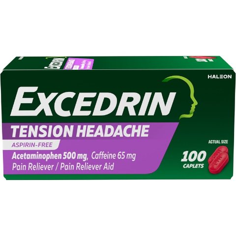 Excedrin Tension Headache Relief Caplets 100 Count $8.50